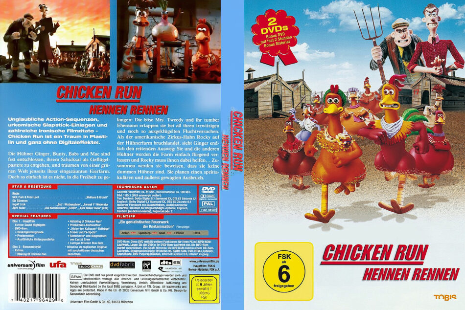 Chicken Run-Hennen rennen (2002) R2 DE Custom DVD Covers - DVDcover.Com