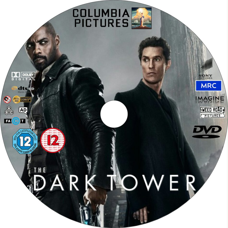 The Dark Tower (2017) Custom R0 and R2 DVD Labels - DVDcover.Com