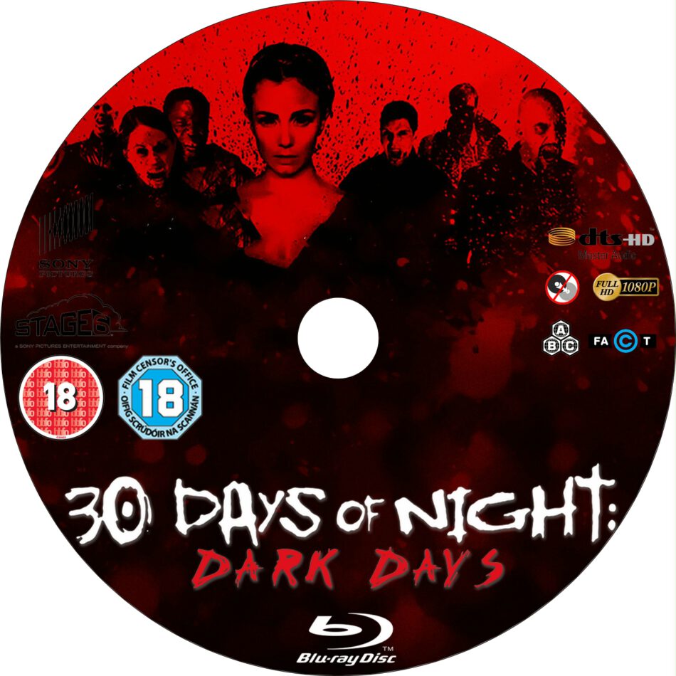 30 Days of Night : Dark Days (2010) Custom R0 and R2 Blu Ray Labels ...