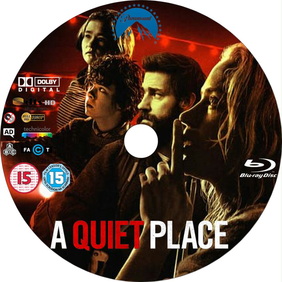 A Quiet Place (2018) Custom R0 and R2 Blu-Ray Labels - DVDcover.Com