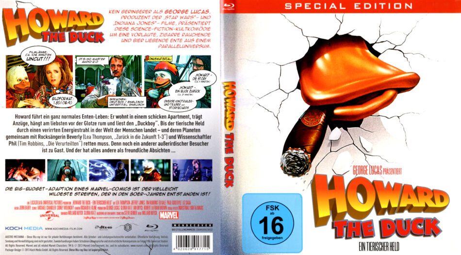 HOWARD THE DUCK (1986) SPECIAL EDITION R2 BLU-RAY COVER & LABEL ...