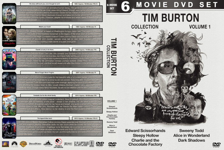 Tim Burton Collection - Volume 1 R1 Custom DVD cover - DVDcover.Com