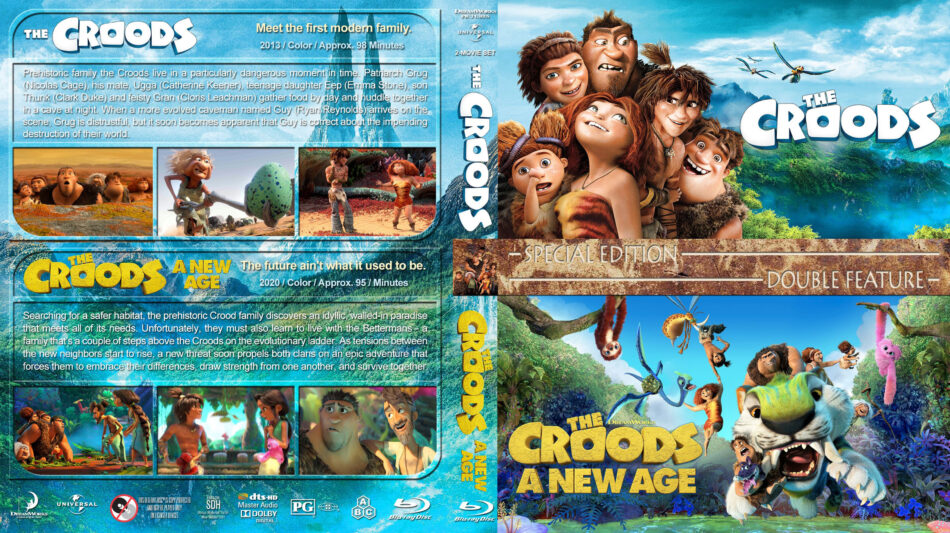 The Croods Double Feature Custom Blu-Ray Cover V2 - DVDcover.Com