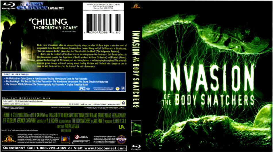 INVASION OF THE BODY SNATCHERS (1978) BLU-RAY COVER & LABEL - DVDcover.Com