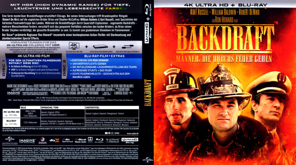 Backdraft - Männer, die durchs Feuer gehen (1991) 4K UHD Covers ...
