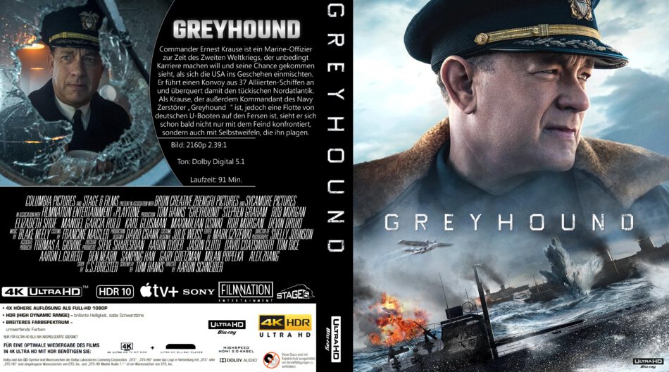 Greyhound DE 4K UHD Custom Cover - DVDcover.Com