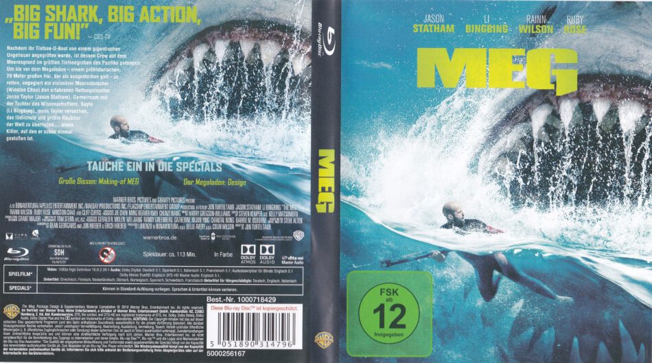 Meg (2018) DE Blu-Ray Cover & Label - DVDcover.Com