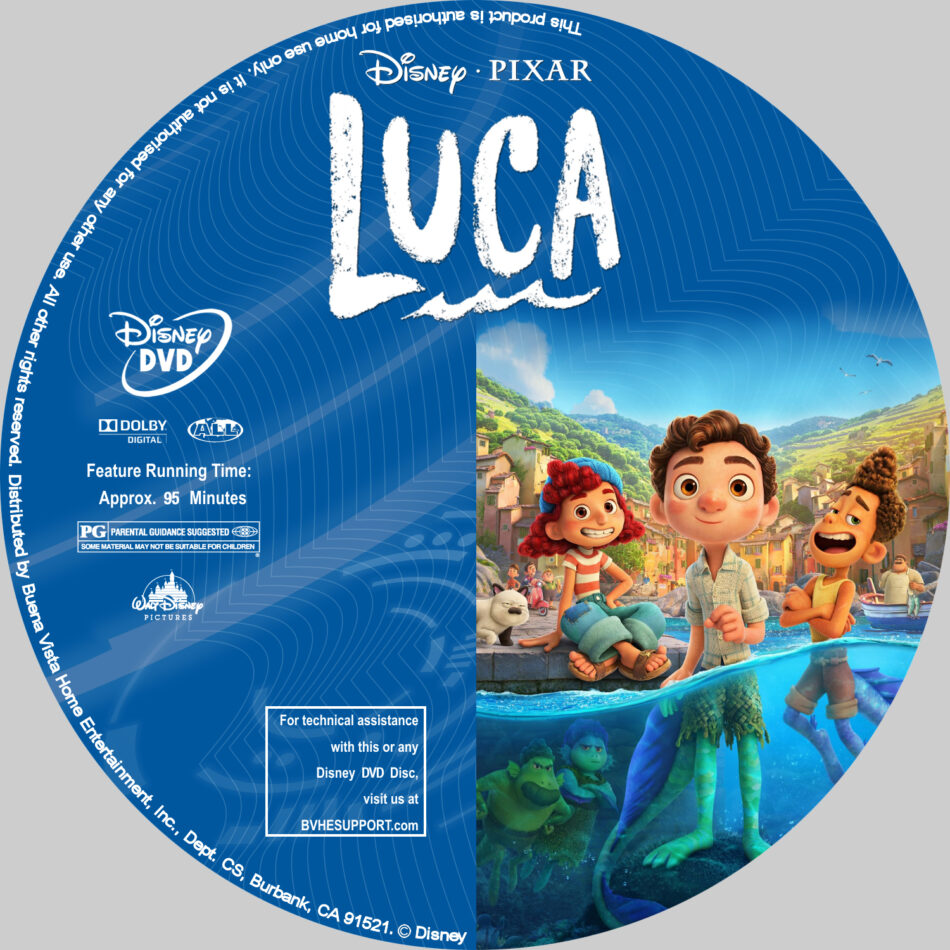 Luca (2021) Custom DVD Label - DVDcover.Com