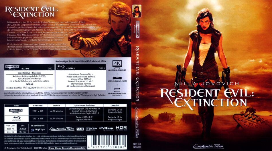 Resident Evil: Extinction (2007) DE 4K UHD Covers - DVDcover.Com