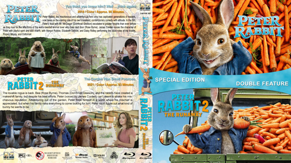 Peter Rabbit Double Feature Custom Blu-Ray Cover - DVDcover.Com