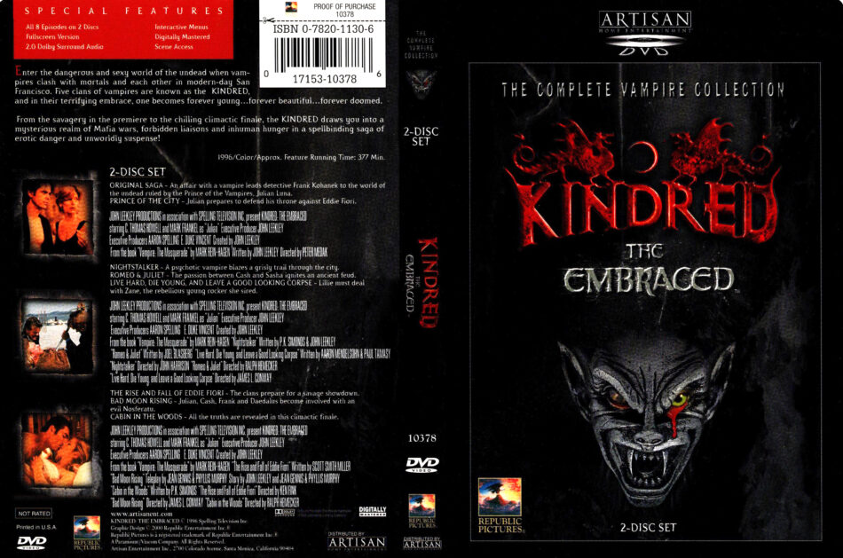 KINDRED THE EMBRACED (1996) DVD COVER & LABELS - DVDcover.Com