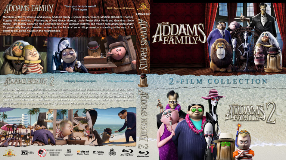 The Addams Family Double Feature Custom Blu-Ray Cover - DVDcover.Com
