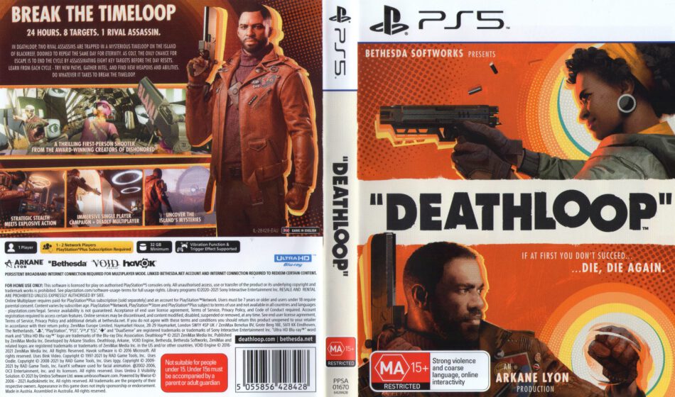 Deathloop (Australian) PS5 Cover - DVDcover.Com