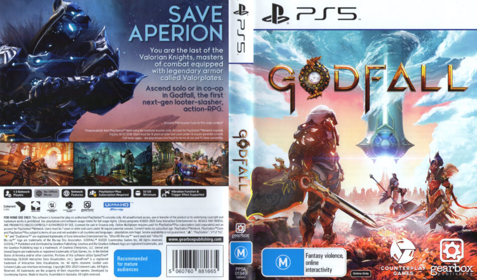 Godfall (Australian) PS5 Cover - DVDcover.Com