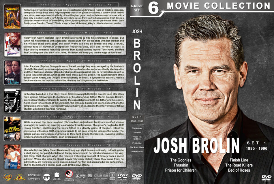 Josh Brolin Film Collection - Set 1 (1985-1996) R1 Custom DVD Cover ...