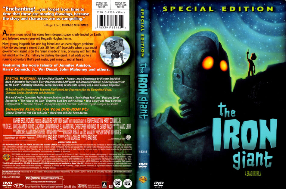 THE IRON GIANT (1999) DVD COVER & LABEL - DVDcover.Com