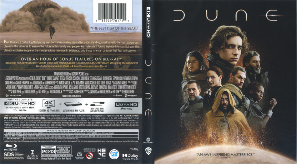 Dune (2022) 4K UHD Cover & Labels - DVDcover.Com