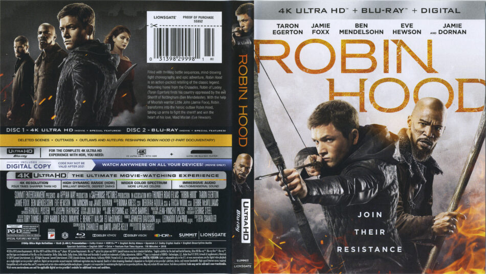 Robin Hood (2019) R1 4K UHD Cover - DVDcover.Com