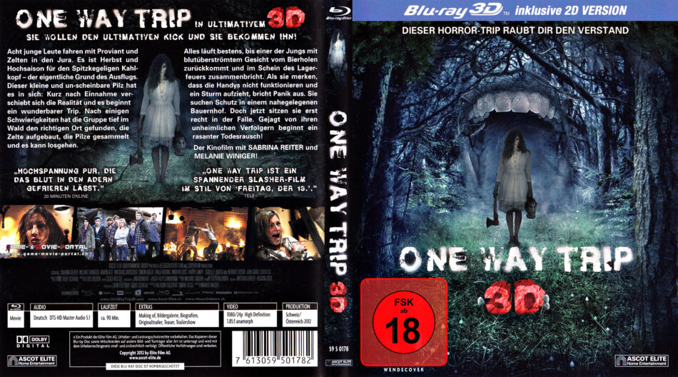 One Way Trip 3D (2012) DE Blu-Ray Cover - DVDcover.Com