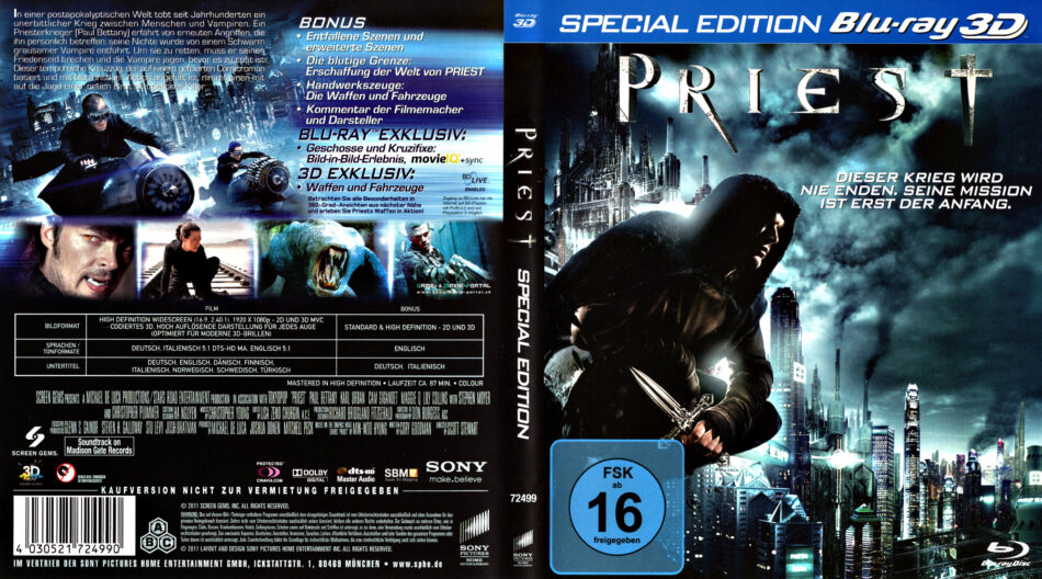 Priest 3D (2011) DE Blu-Ray Cover - DVDcover.Com