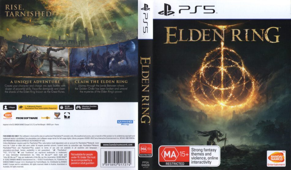 Elden Ring Australian PS5 Cover DVDcover Com