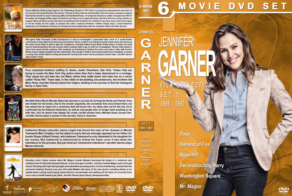 Jennifer Garner Filmography - Set 1 (1995-1997) R1 Custom DVD Cover ...