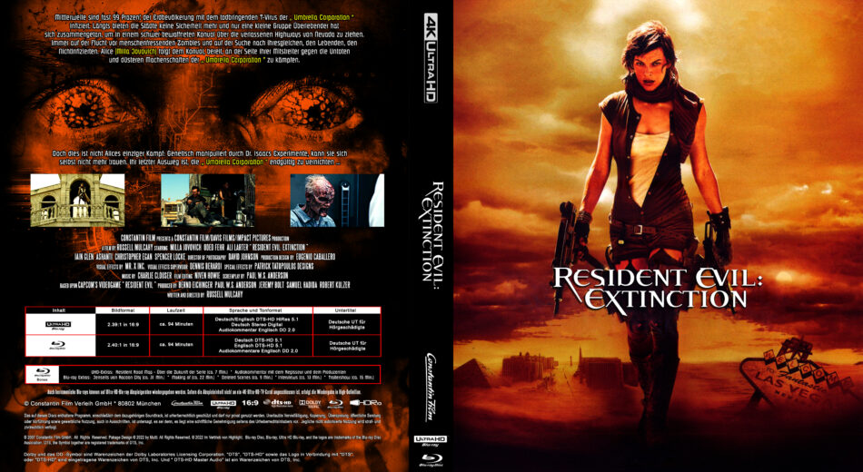 Resident Evil: Extinction (2007) DE 4K UHD Cover - DVDcover.Com