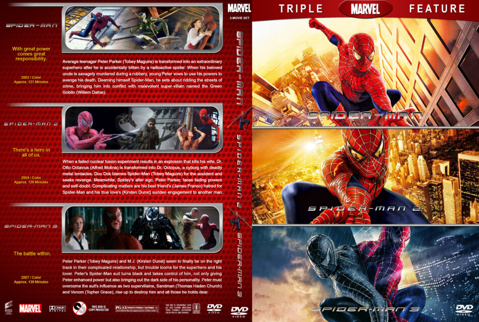 Spider-Man Triple Feature R1 Custom DVD Cover - DVDcover.Com