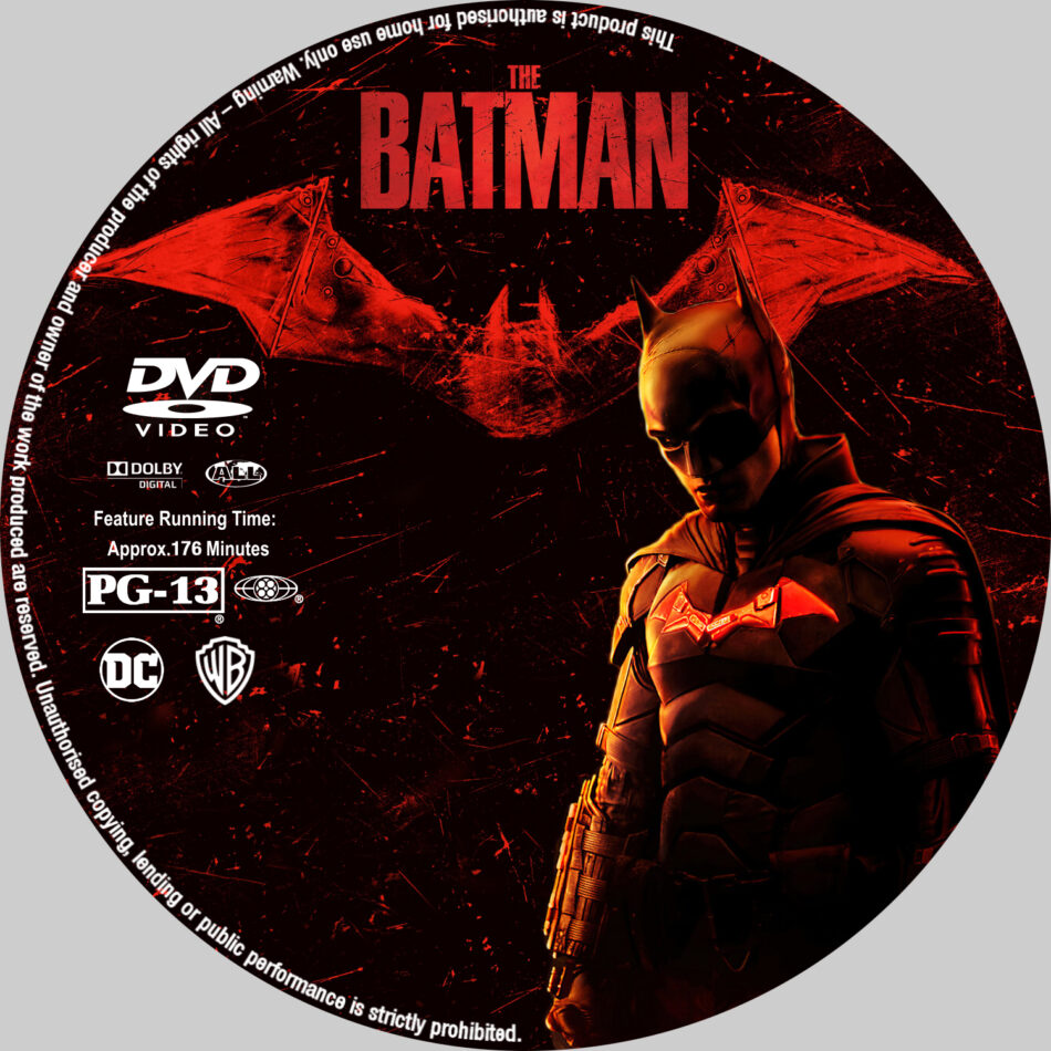 The Batman V1 (2022) Custom DVD Label - DVDcover.Com
