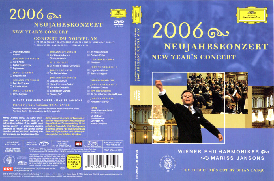 2006 NEW YEAR'S CONCERT (DIRECTOR'S CUT BY BRIAN LARGE) DVD COVER ...