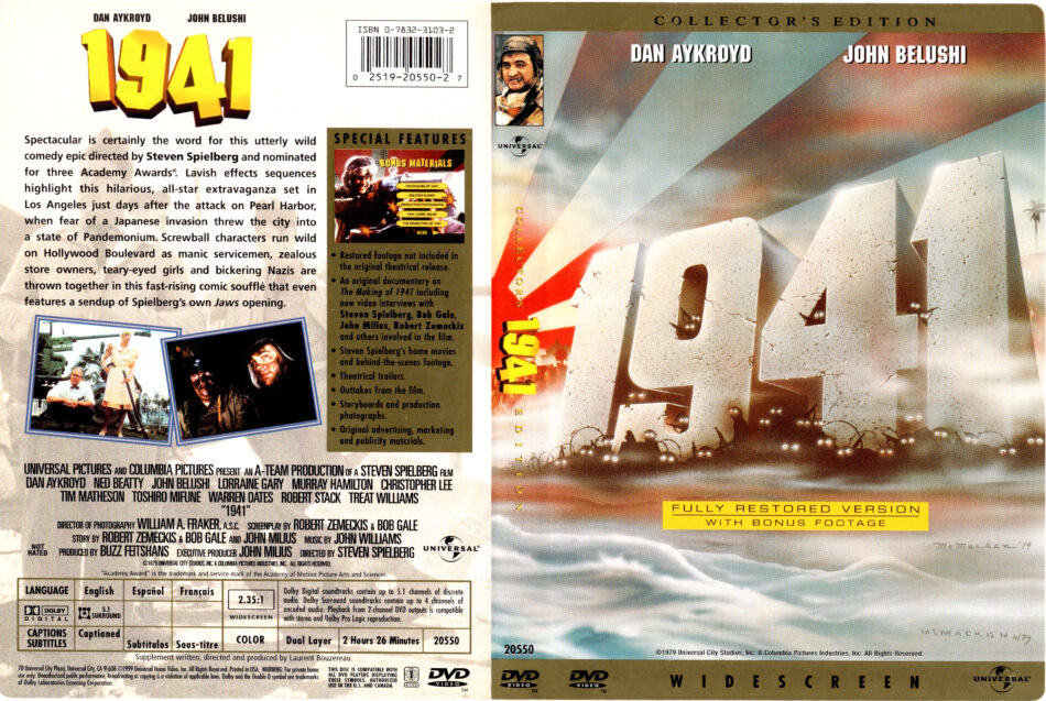 1941 COLLECTOR'S EDITION (1979) DVD COVER & LABEL - DVDcover.Com