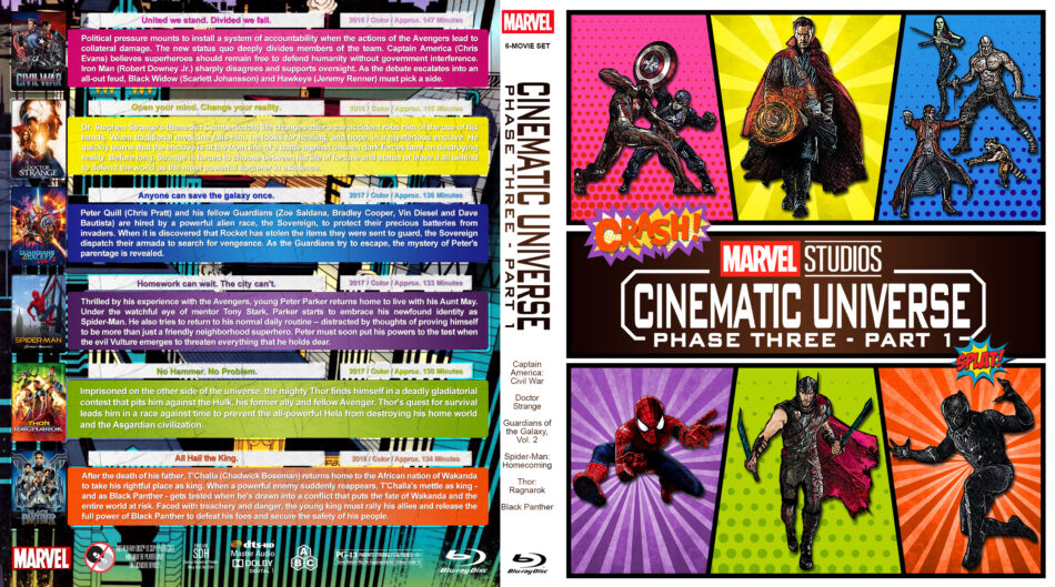 Marvel Studios Cinematic Universe - Phase Three, Part 1 Custom Blu-Ray Cover - DVDcover.Com
