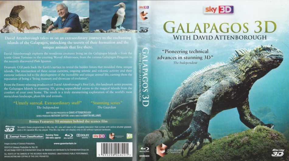 Galapagos 3D (2013) R2 UK Blu Ray Cover and Label - DVDcover.Com