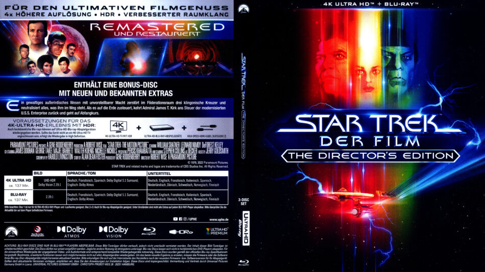 Star Trek I: Der Film - The Director’s Edition (1979) DE 4K UHD Covers ...