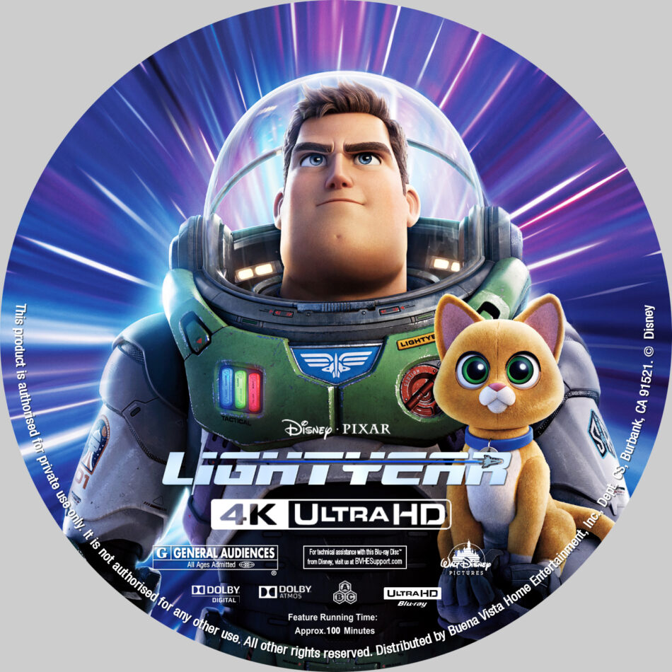 Lightyear (2022) Custom Blu-ray V2 Label - DVDcover.Com