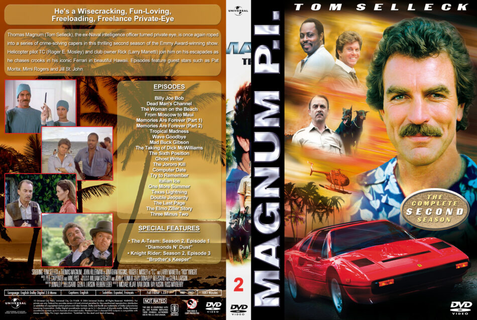 Magnum P.I. - Season 2 (spanning spine) R1 Custom DVD Cover - DVDcover.Com