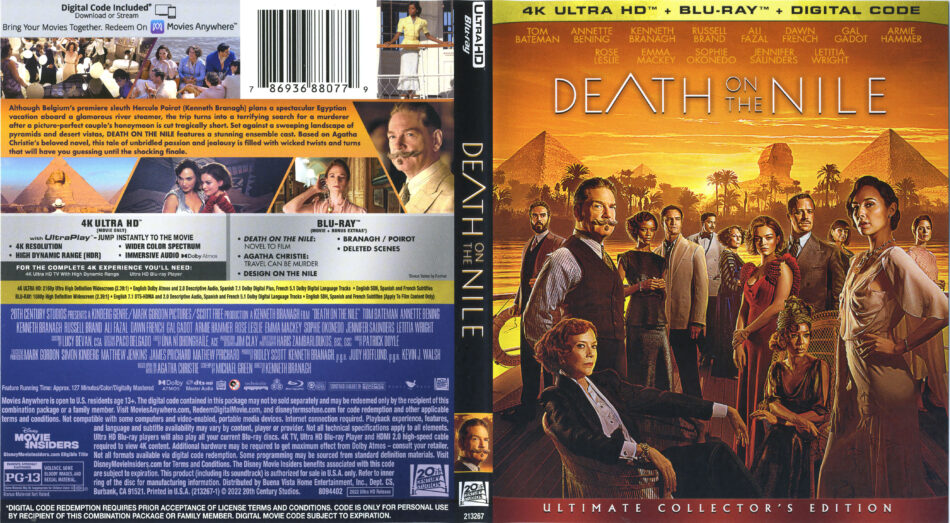 Death On The Nile 4K UHD Cover & Labels - DVDcover.Com