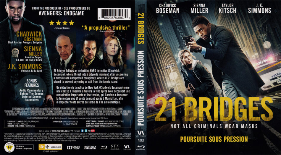 21 Bridges (2020) Blu-Ray Cover - DVDcover.Com