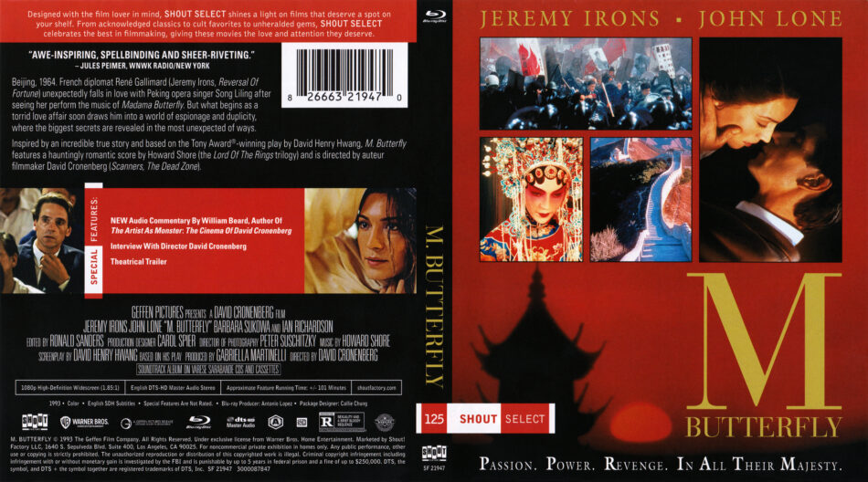M Butterfly 1993 Blu Ray Cover Dvdcover Com