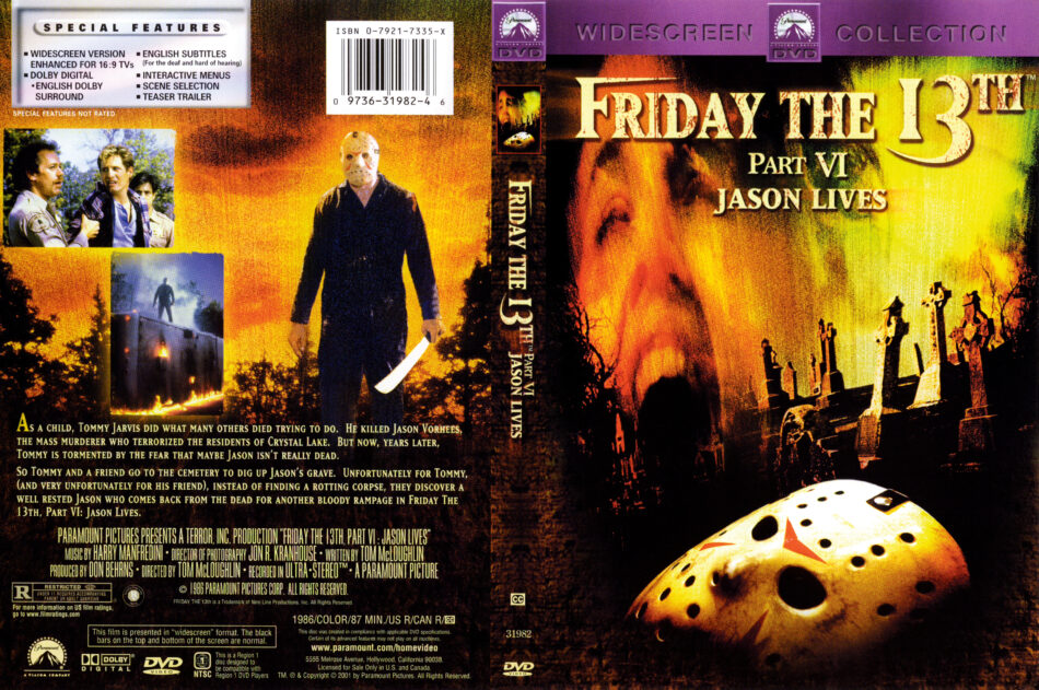 Friday the 13th Part 6 - Jason Lives (1986) R1 DVD Cover - DVDcover.Com