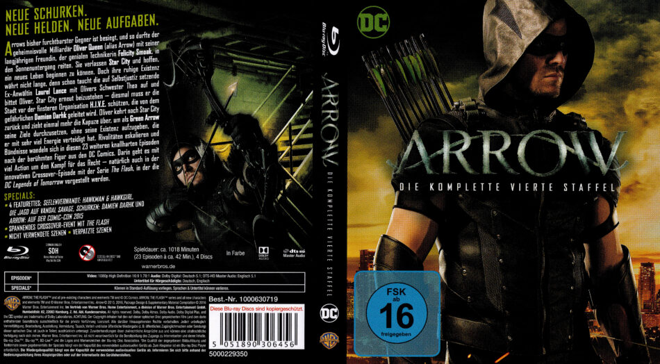 Arrow - Staffel 4 (2015) DE Blu-Ray Cover - DVDcover.Com