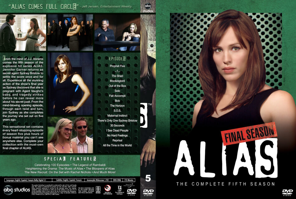 Alias - Season 5 (spanning spine) R1 Custom DVD Cover - DVDcover.Com