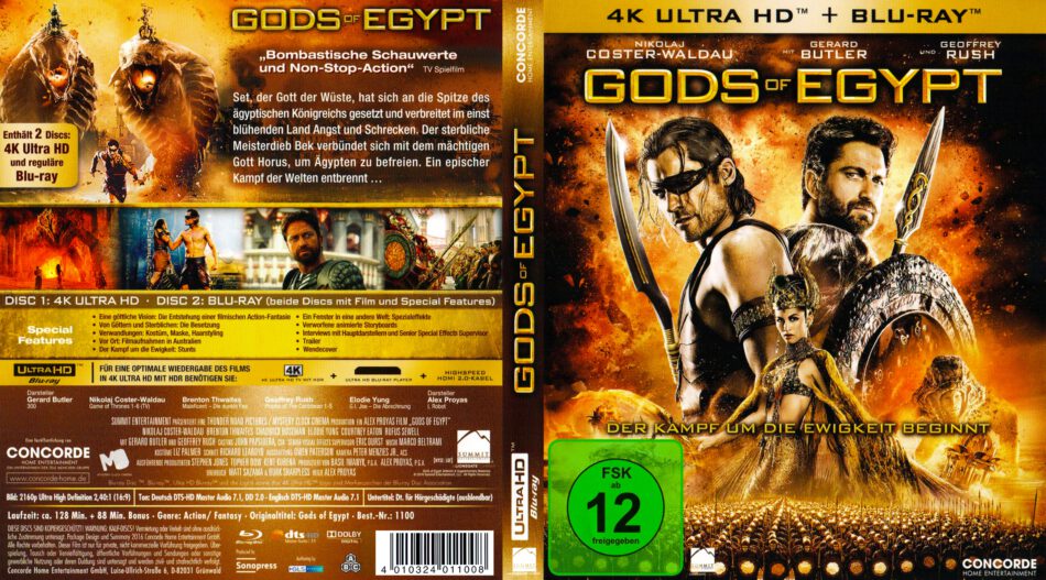 Gods of Egypt DE 4K UHD Cover - DVDcover.Com