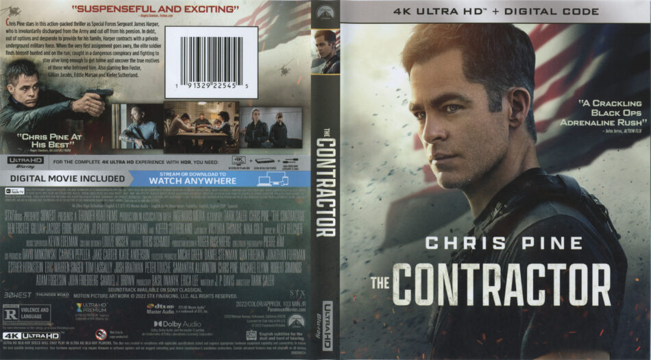 The Contractor 4K UHD Cover & Label - DVDcover.Com