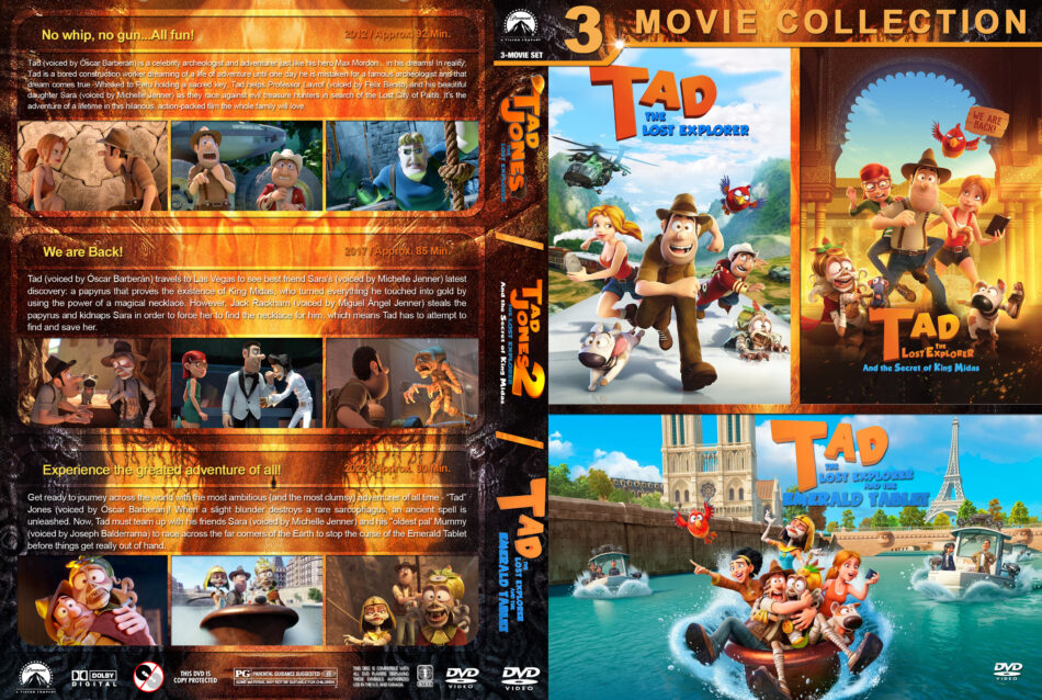 Tad the Lost Explorer Triple Feature R1 Custom DVD Cover - DVDcover.Com