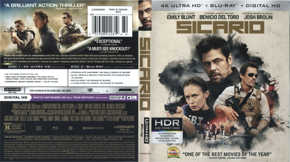 Sicario 4K UHD Cover & Labels - DVDcover.Com