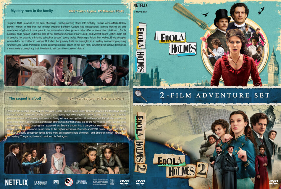 Enola Holmes Double Feature R1 Custom DVD Cover & Labels - DVDcover.Com