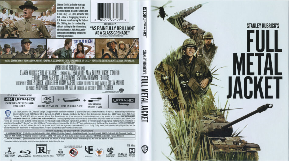 Full Metal Jacket 4K UHD Cover & Labels - DVDcover.Com