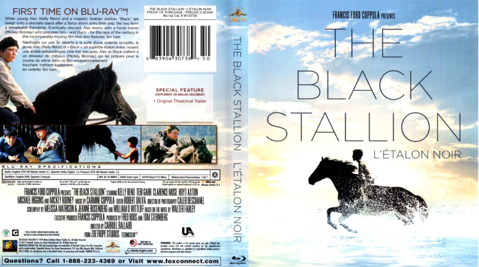 THE BLACK STALLION (1979) BLU-RAY COVER & LABEL - DVDcover.Com