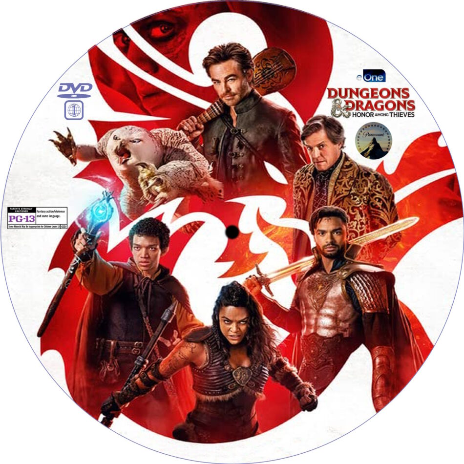 Dungeons And Dragons Honor Among Thieves 2023 R1 Custom DVD Label